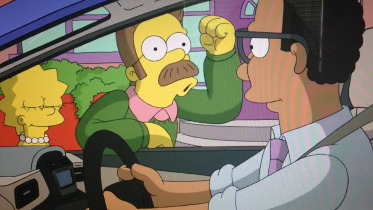 lisa lets ned flanders to pretend to be his dad homer. - YouTube