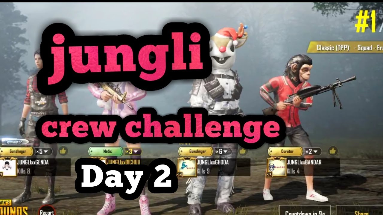 PubG Mobile || Crew Challenge || Double chicken || Day 2 || JUNGLI clan ...