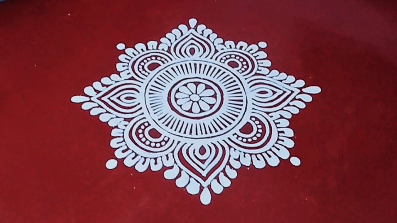 Simple alpona design with hand/Simple and beautiful jhoti design/easy ...