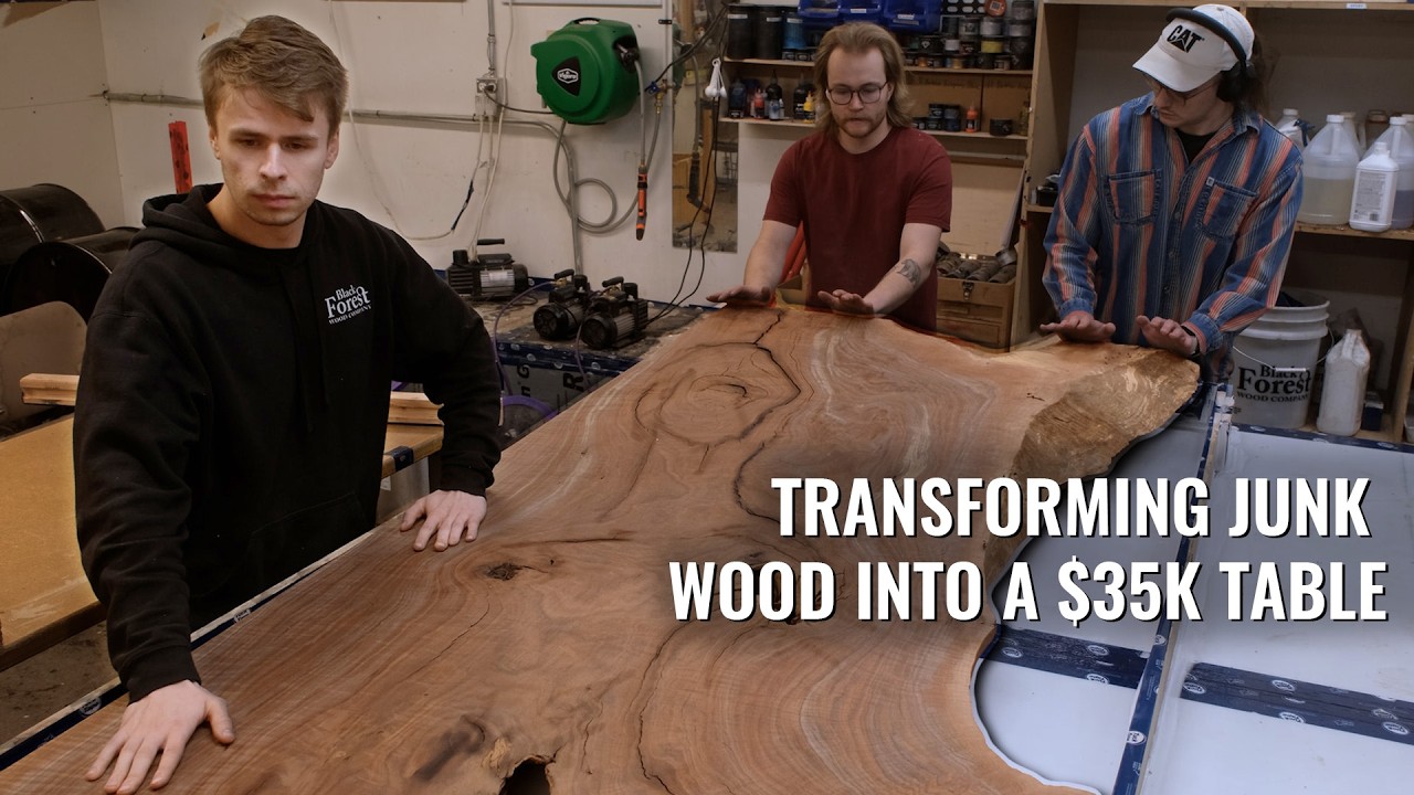 Junk Wood Transformed into A $35K Table - YouTube