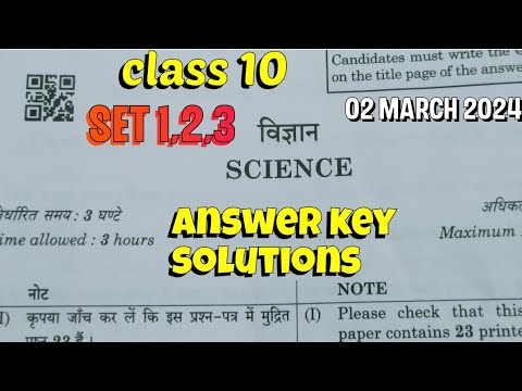 Class 10 Science solutions answer key all set 1,2,3 | Science Paper ...