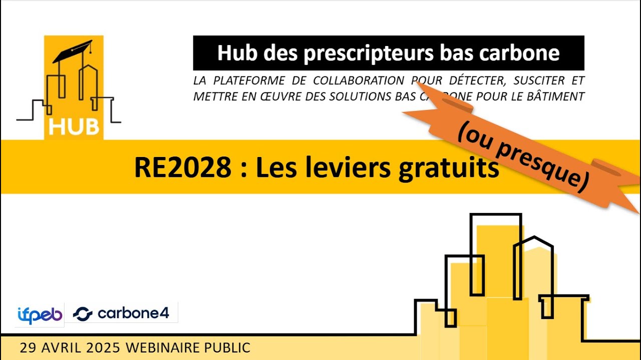 Hub bas carbone RE2028 : les leviers gratuits ou (presque !) - YouTube