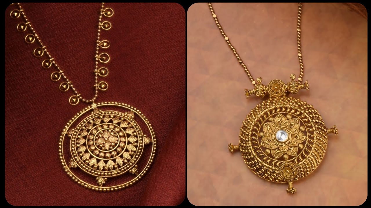 Most Beautiful Gold Pandent Designs With Matte Finish - YouTube