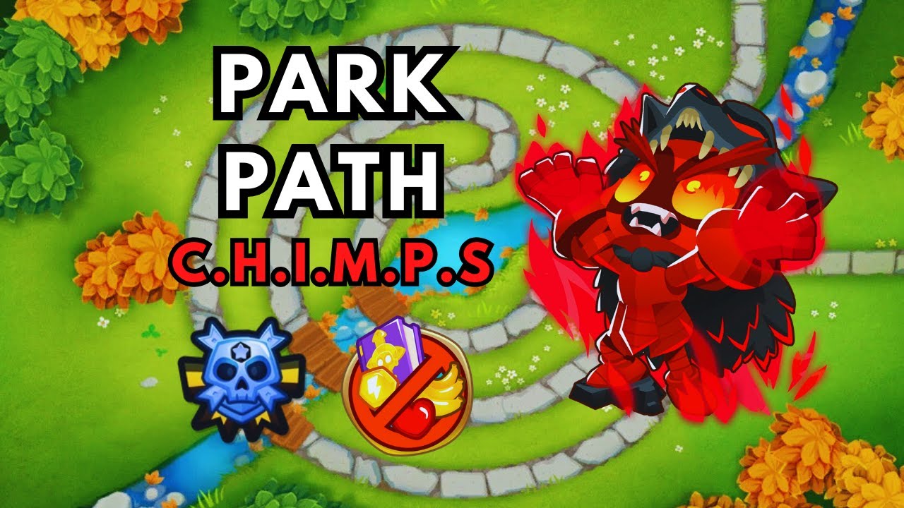 BTD6 CHIMPS TUTORIAL | NO ABILITIES | PARK PATH - YouTube
