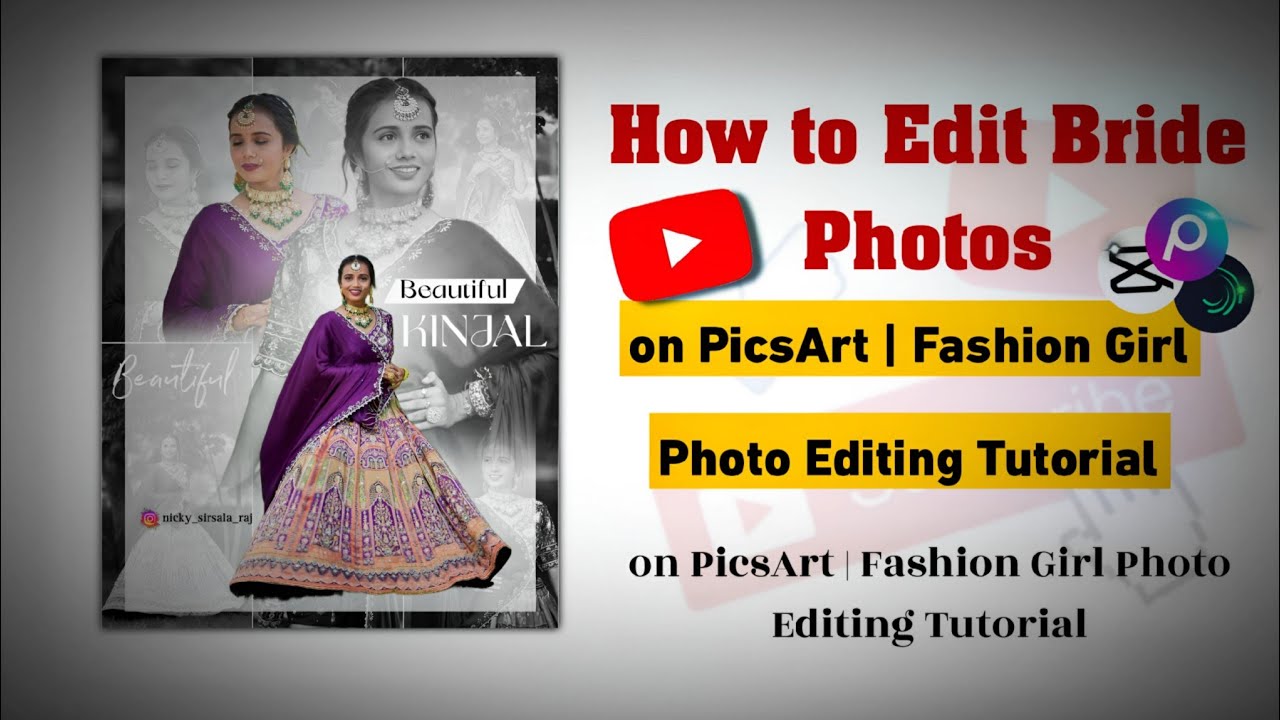 How to Edit Bride Photos on PicsArt | Fashion Girl Photo Editing ...