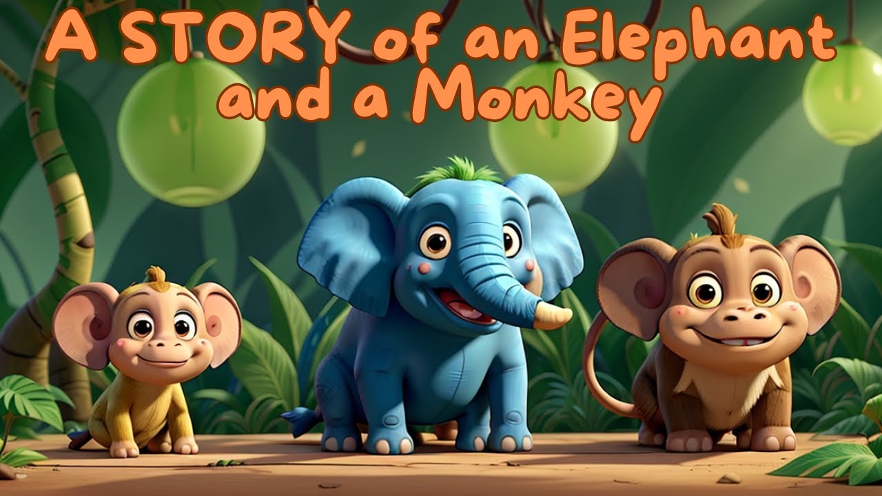 True Friendship Between An Elephant & A Monkey | English story for kids ...