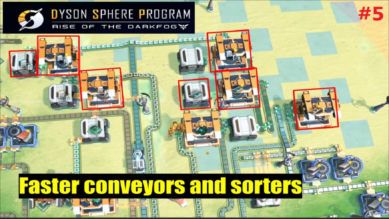 Dyson Sphere Program #5 - Faster conveyors and sorters - YouTube