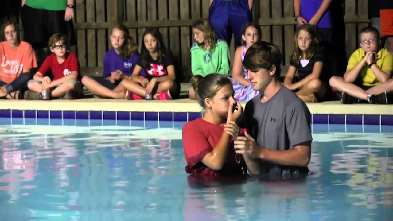 Sarah Evans baptized at Maywood Christian Camp - YouTube