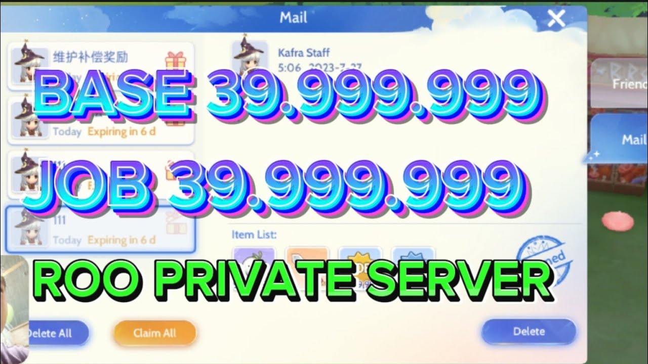 BASE AND JOB 39.999.999 FREE | ROO PRIVATE SERVER - YouTube