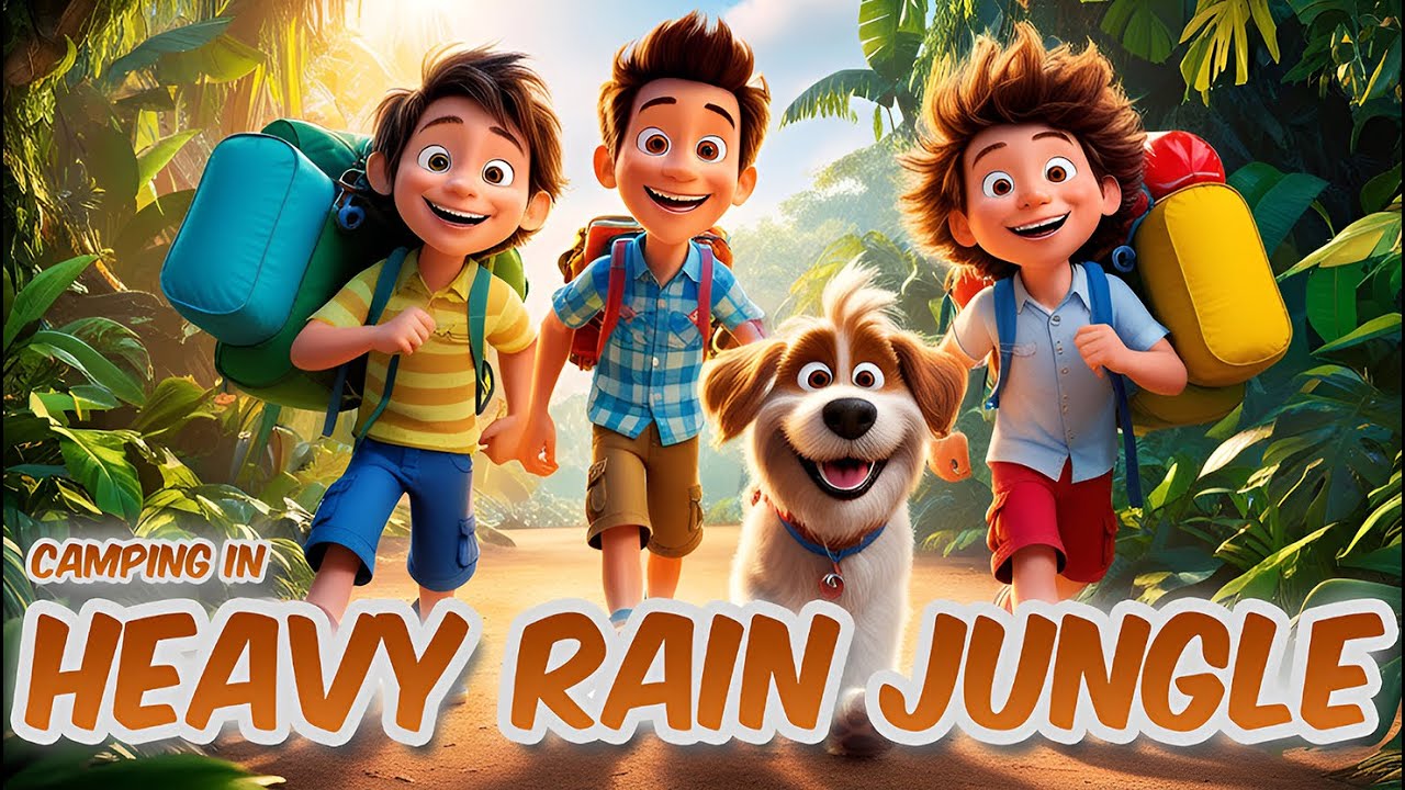 Heavy Rain Jungle | Kids English Stories | Jungle Adventure ! - YouTube