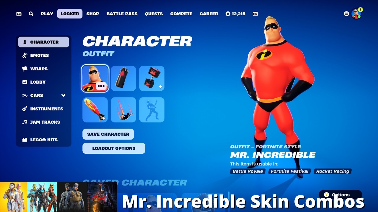 Mr. Incredible Skin Combos (Fortnite Battle Royale) - YouTube