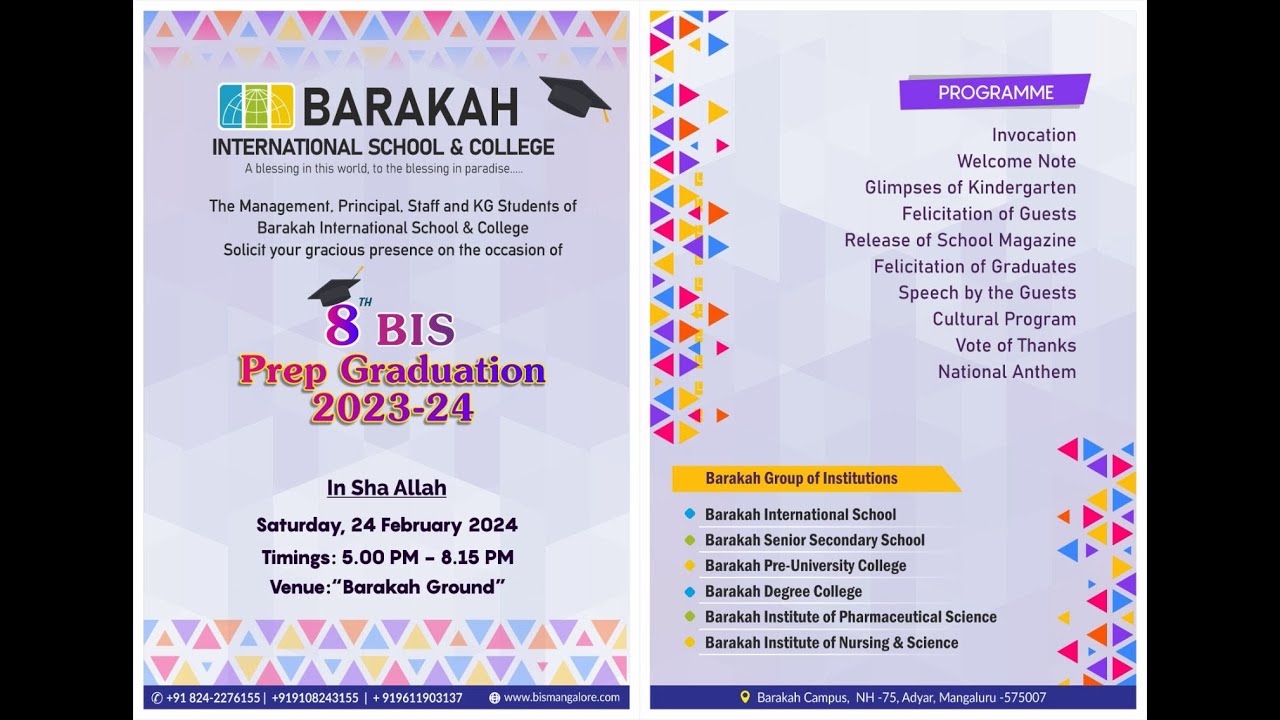 BARAKAH INTERNATIONAL SCHOOL & COLLEGE || 8th BIS Prep GRADUATION ...
