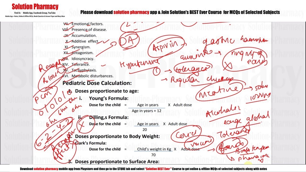 Pharmaceutics (07)= Posology = Basic Introduction and Calculation of ...