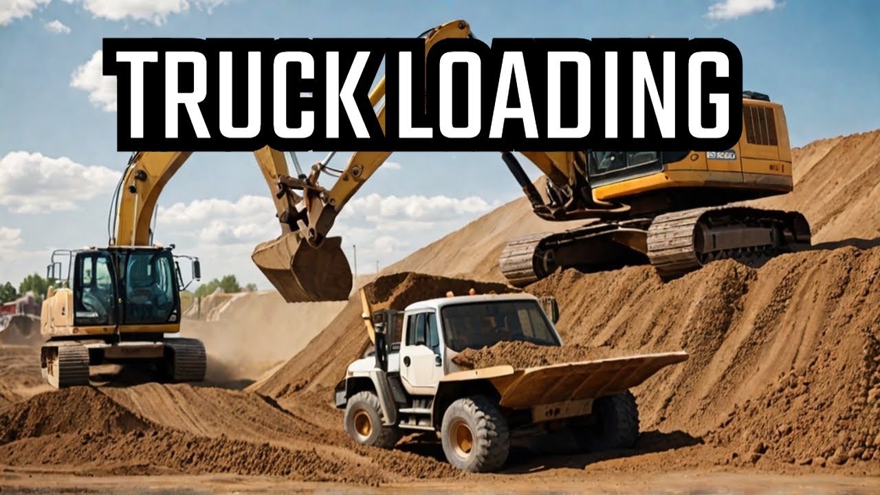 Caterpillar Cat Excavator Loading trucks and Operator views - YouTube