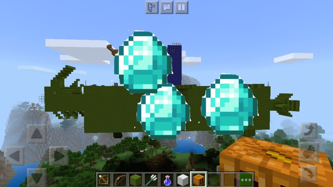 Minecraft, making my dragon out of diamonds (aw123 #5) - YouTube