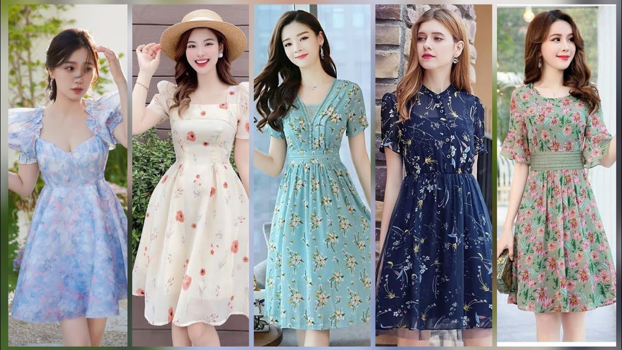 Most Beautiful Trendy Floral Shafoon Frocks for Women - YouTube