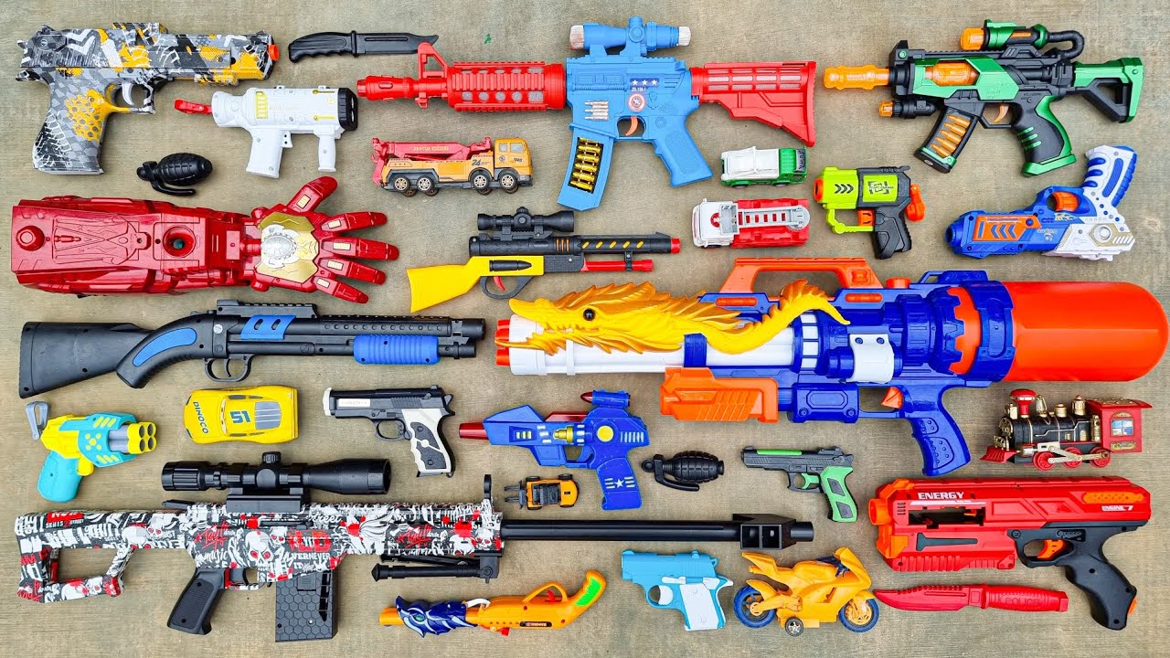 Collecting 7 Sniper Rifles and AK47 Guns Super Machine Gun Air Gun ...