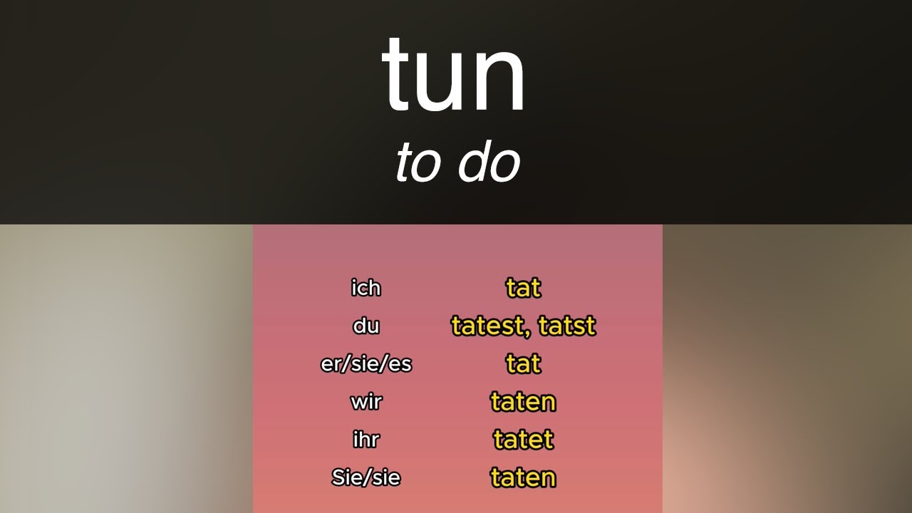 Das Verb "tun" - YouTube