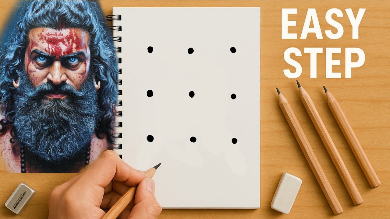 Dots turns into Kantara Rishab Shetty Drawing | Kantara Chapter 1 ...