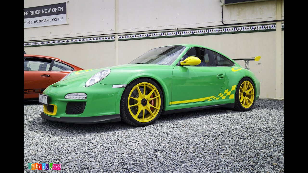 Porsche 997 GT3 RS in green&yellow - YouTube