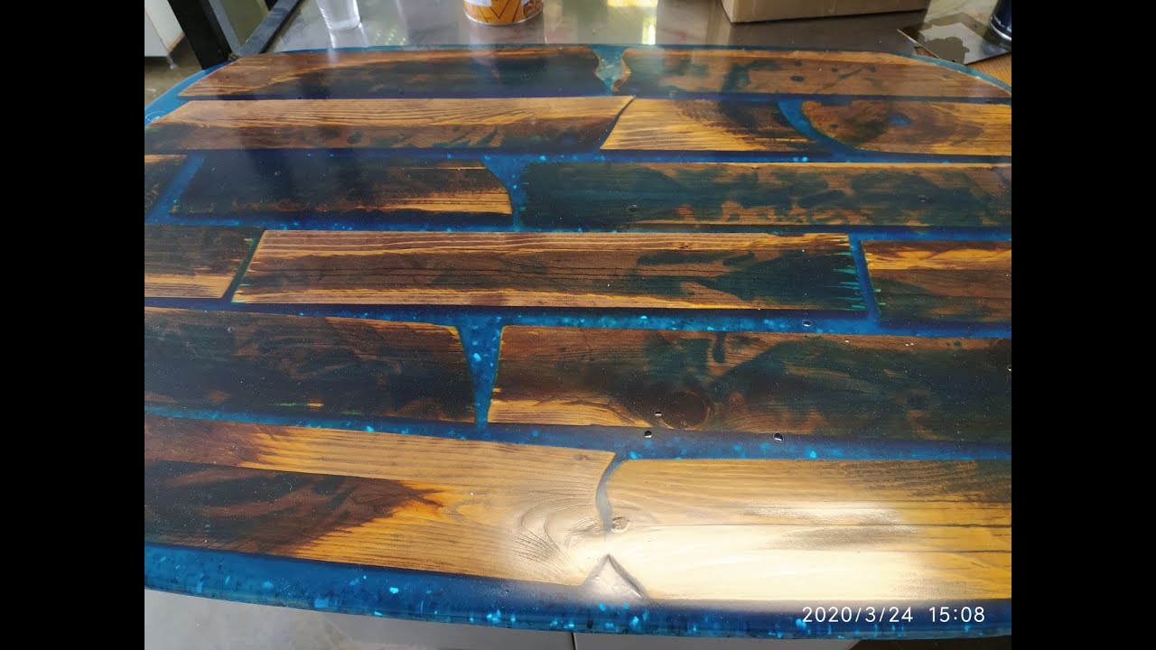 epoxy table from pallet - YouTube