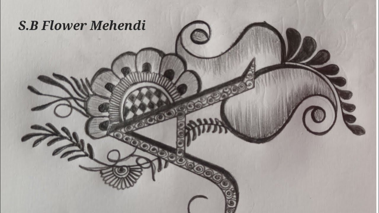 New "A" Alphabet Mehandi Drawing/ Beautiful Mehandi Art/ 🅰️ Mehandi ...