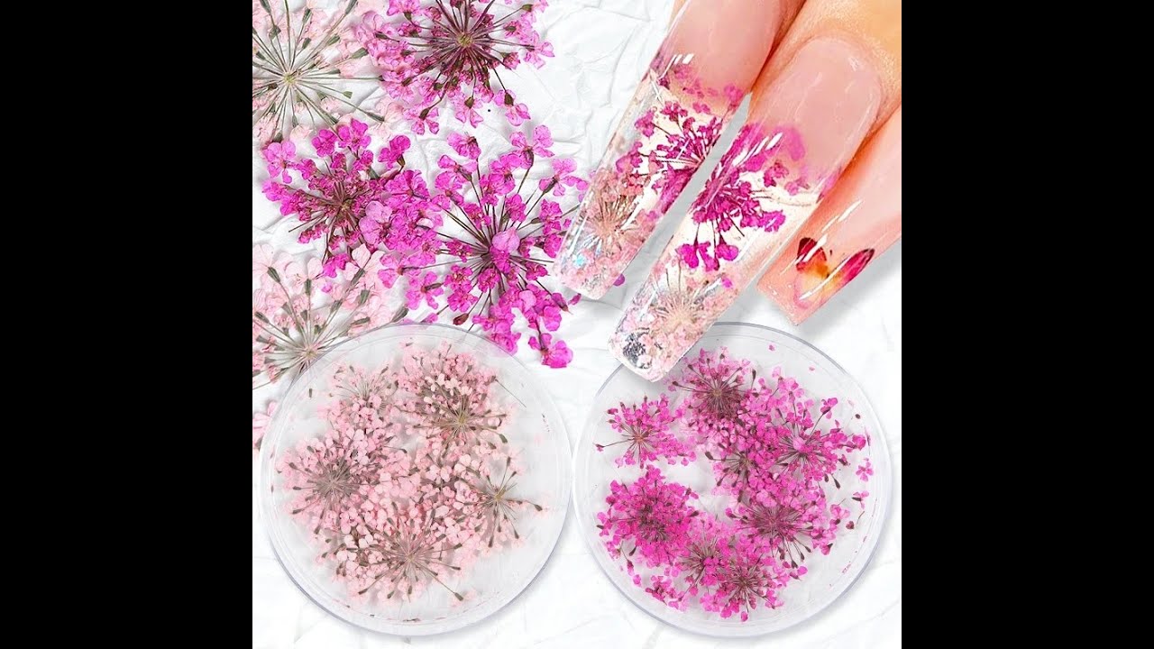 3D Dried Flower Nail Art Decoration - YouTube