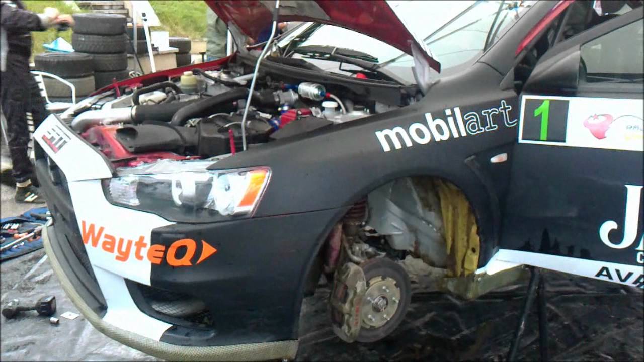 Mitsubishi Evo X Rally - preparing car - YouTube