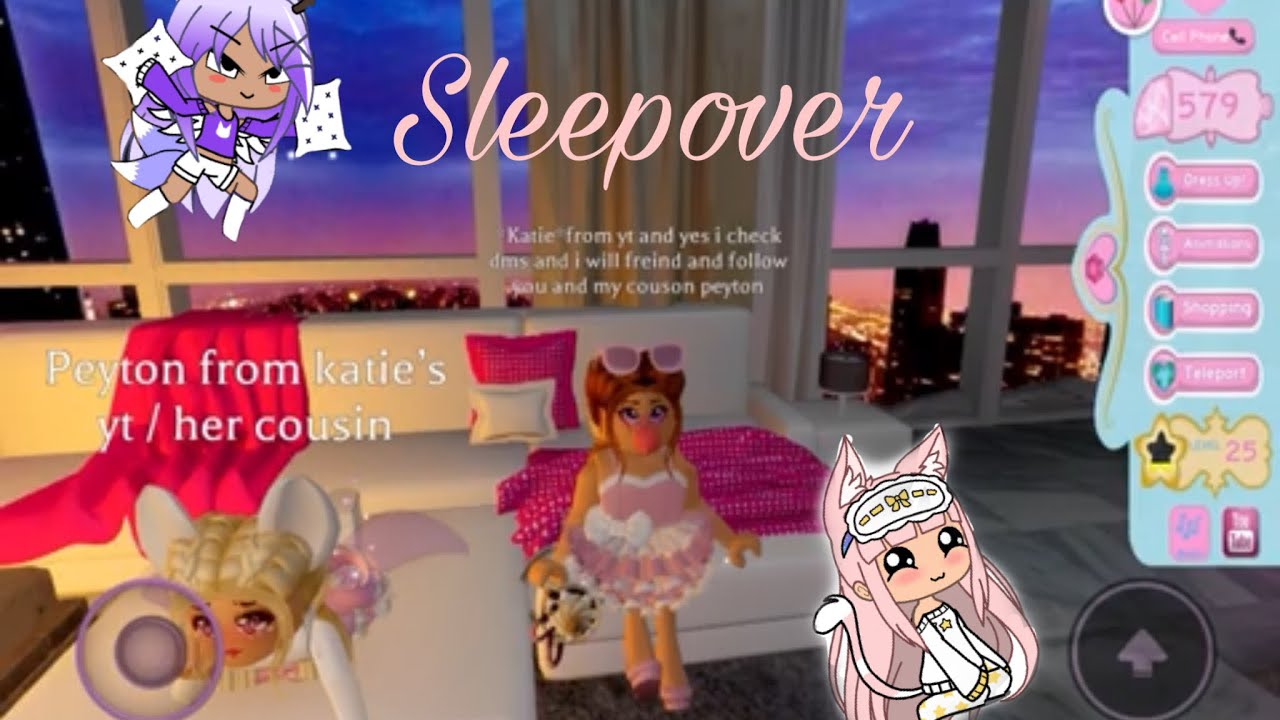 Me and my cousins sleepover👯(roblox) - YouTube