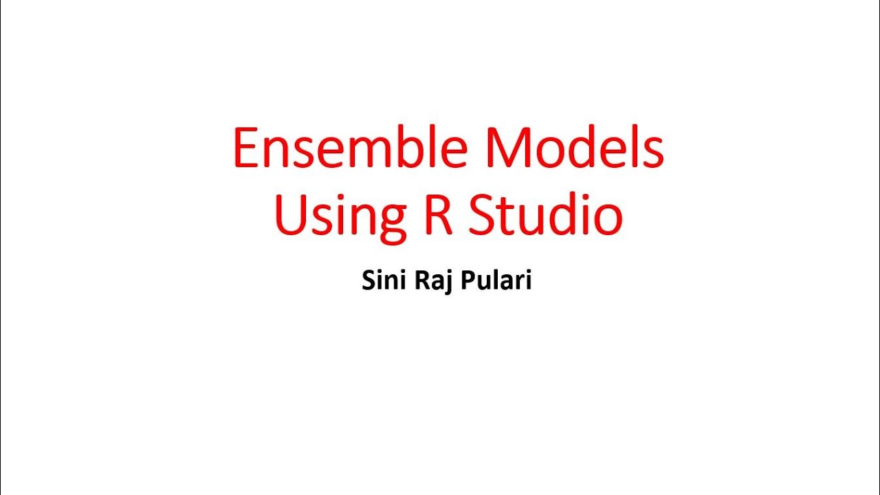 Ensemble Methods Using R Studio - YouTube