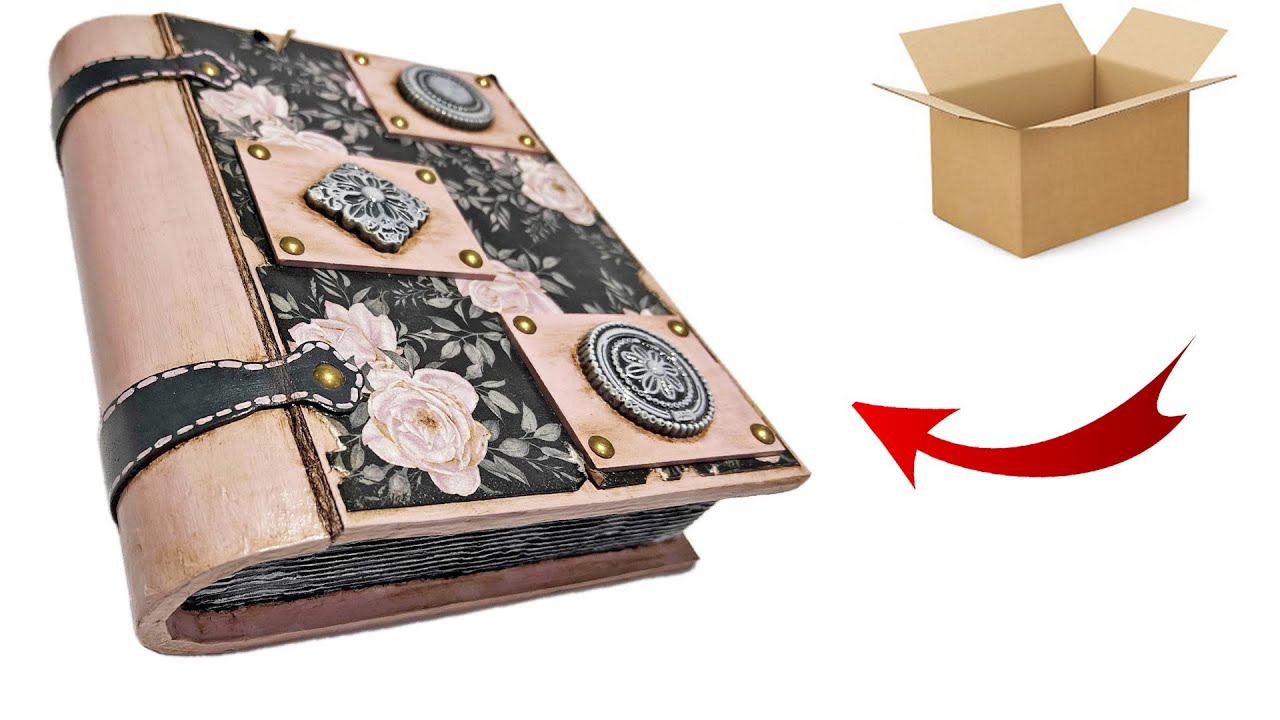 DIY CARDBOARD BOX THAT LOOKS LIKE A BOOK / BOX MADE OF CARDBOARD - YouTube