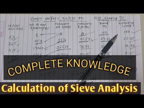 Sieve Analysis Calculation details formula || IRK CIVIL TRUST - YouTube