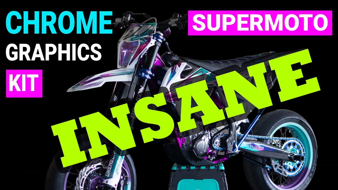 INSANE Chrome Custom Graphics Kit - KTM EXC 500 SUPERMOTO BUILD - YouTube