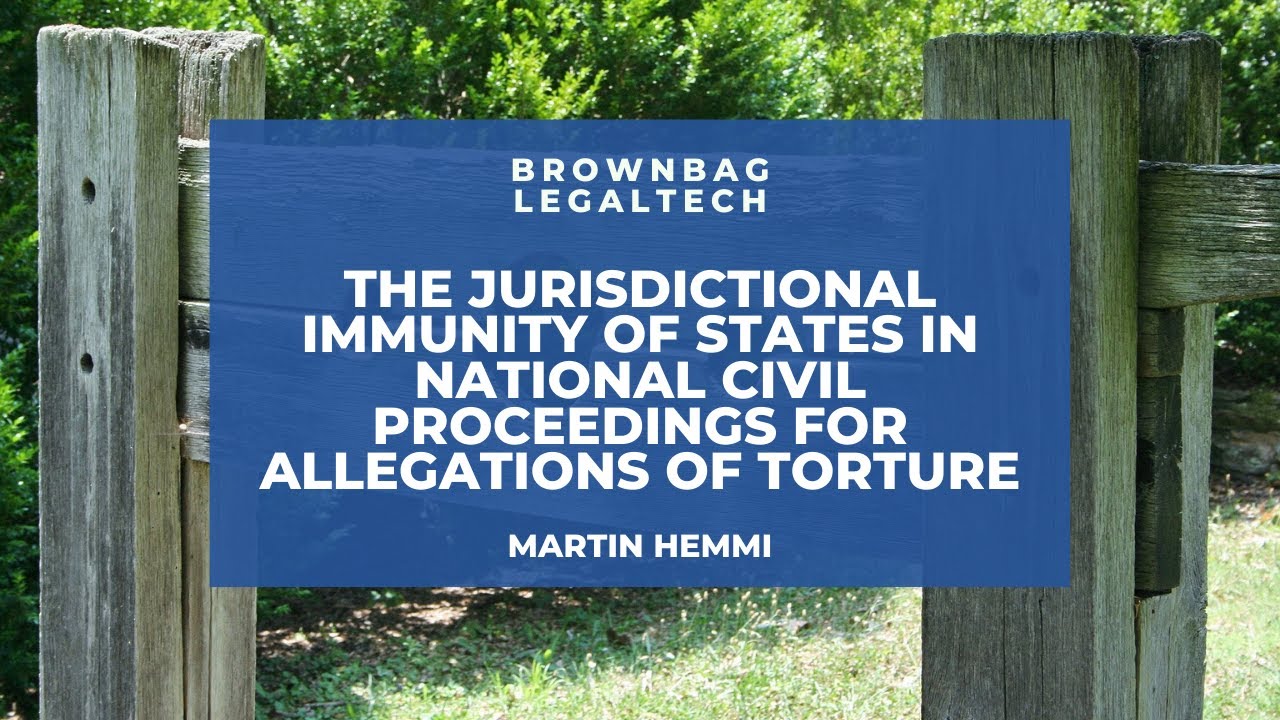 The Jurisdictional Immunity of States in National Civil Proceedings for ...