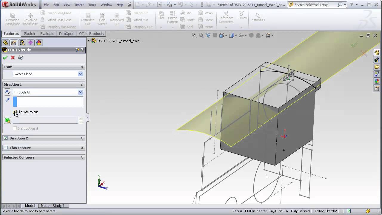DSID129, Solidworks Tutorial, Train 2 with Layout Sketches - YouTube