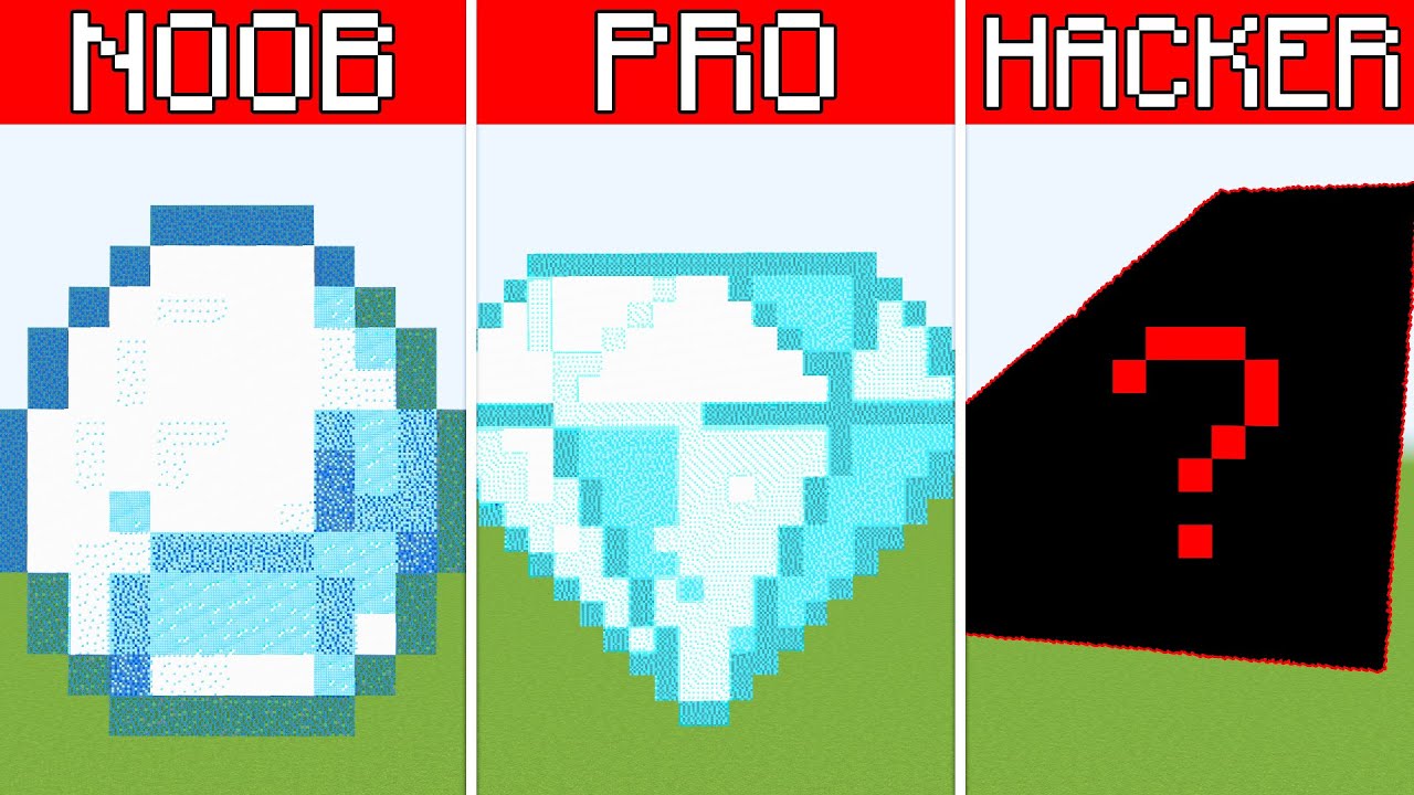 Pixel Art NOOB vs PRO vs HACKER Diamond in Minecraft - YouTube