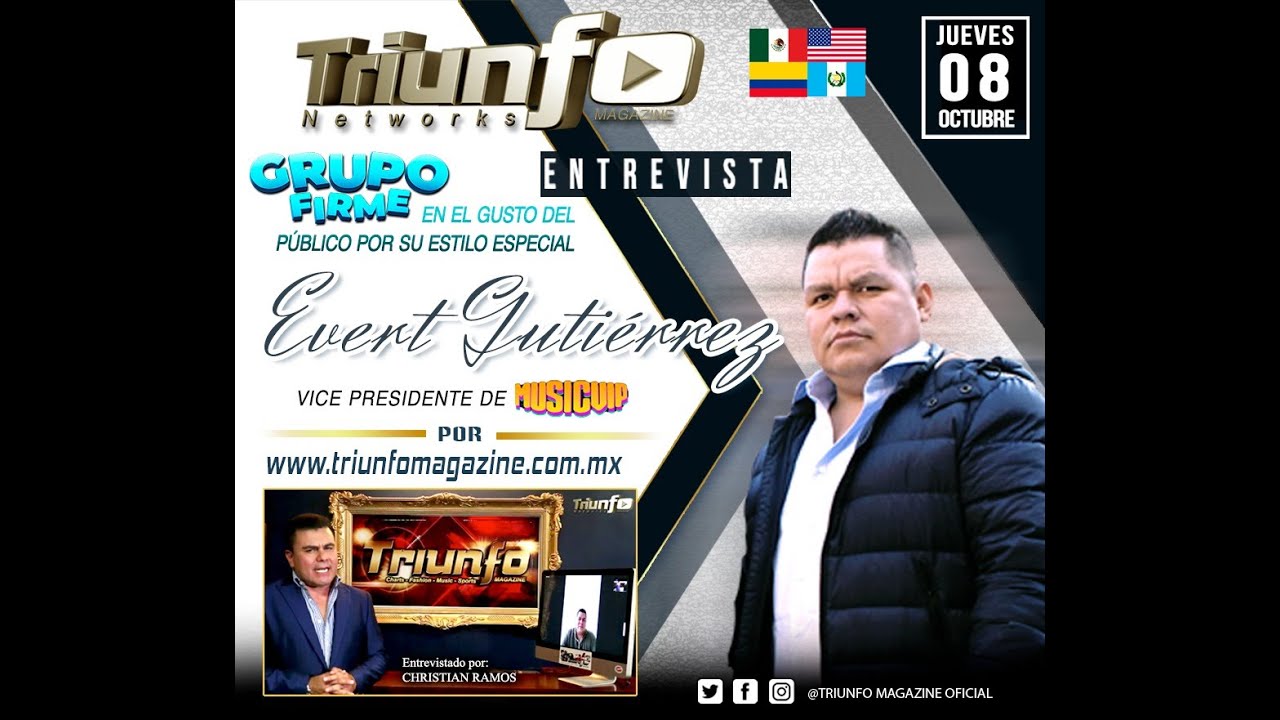 TRIUNFO TV, entrevista con EVERT GUTIERREZ vicepresidente de MUSIC VIP ...