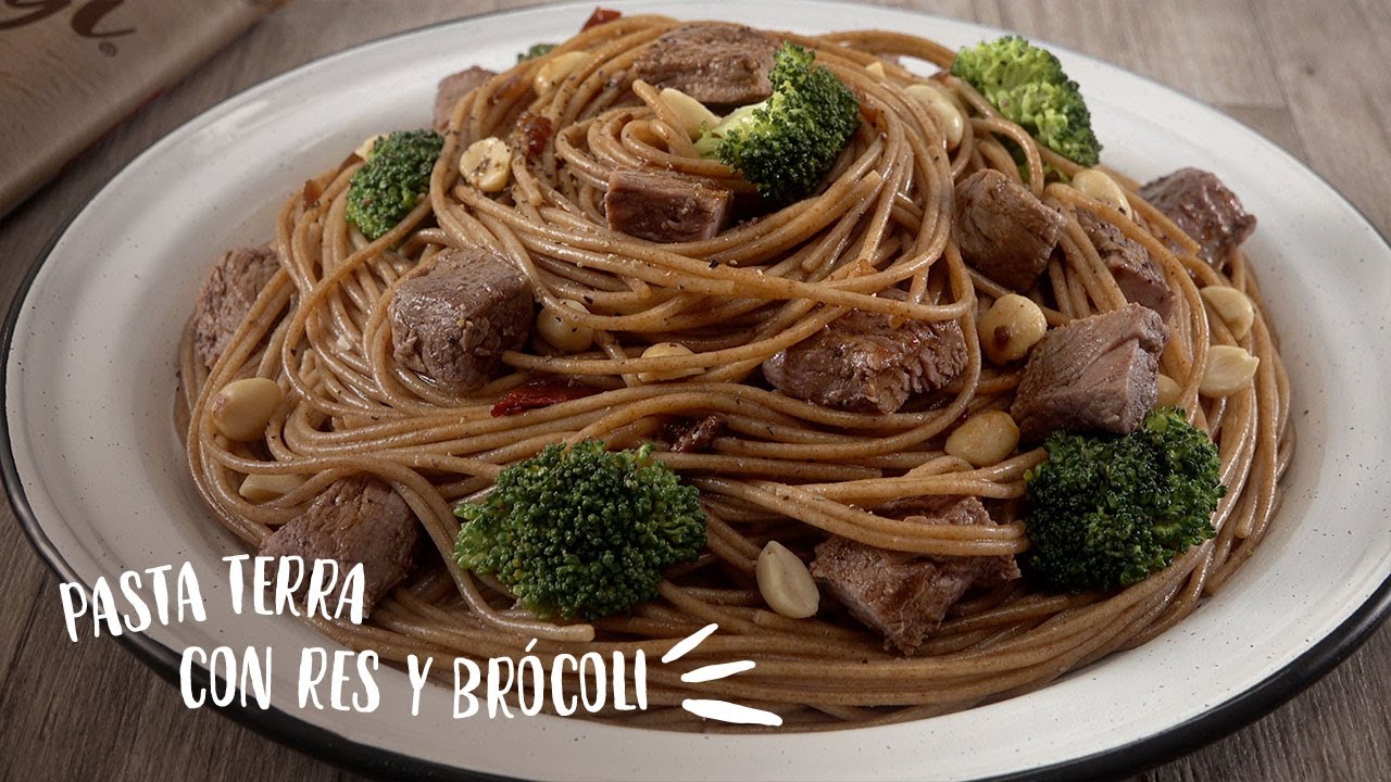 Pasta terra con res y brócoli - YouTube