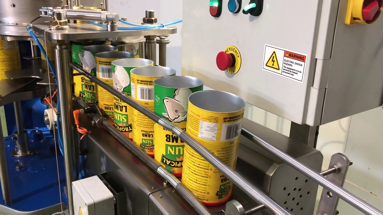 Composite carton can seamer Classic 320 Jk Somme - YouTube