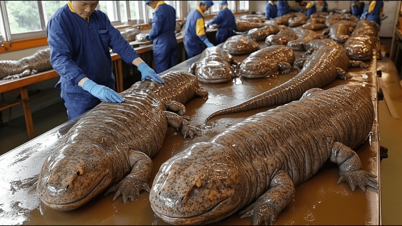 Chinas Giant SALAMANDER Farm How Farmer Harvest & Process MOST Valuable ...
