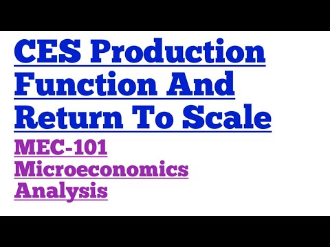 CES Production Function And Return To Scale MEC-101 Microeconomics ...
