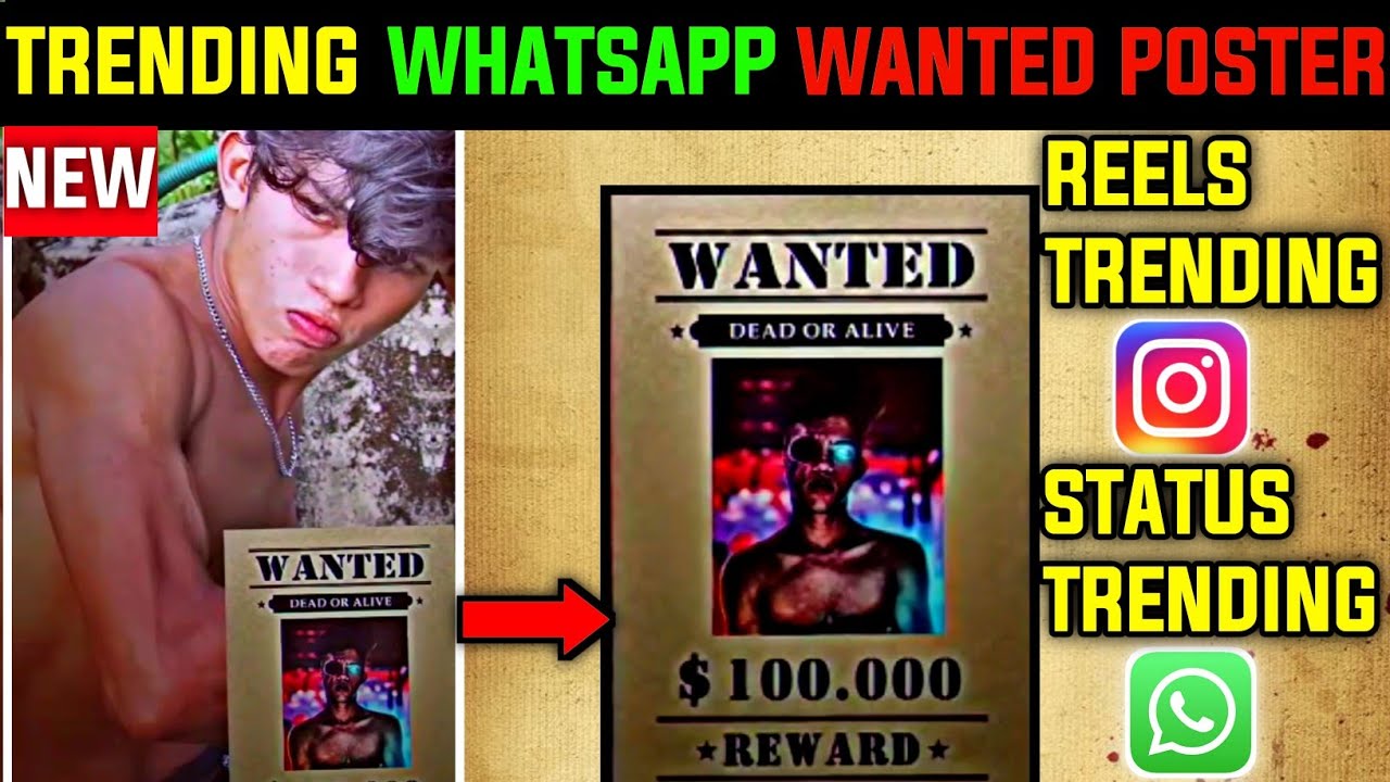 HOW TO CREAT TRENDING WANTED POSTER | 😱WITHIN 1minutes | 😁 WANTED ...