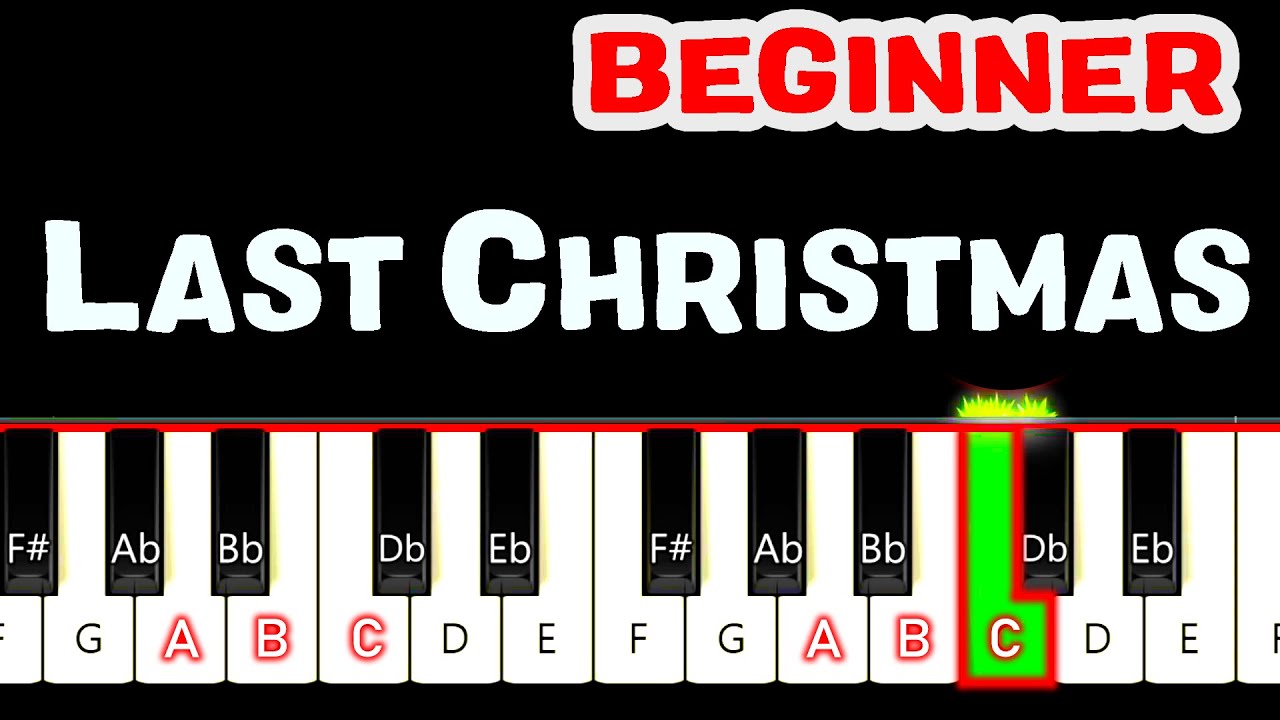 WHAM Last Christmas EASY PIANO Tutorial NEWBIE - YouTube