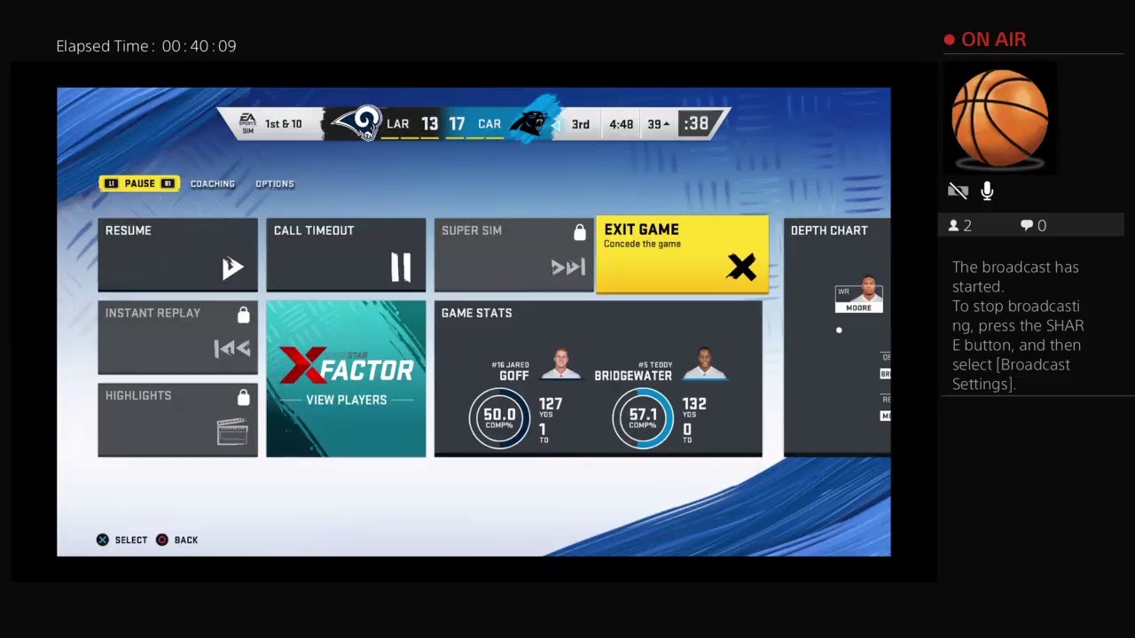 Virtual 2020 NFL season simulation week one Panthers Vs Rams - YouTube