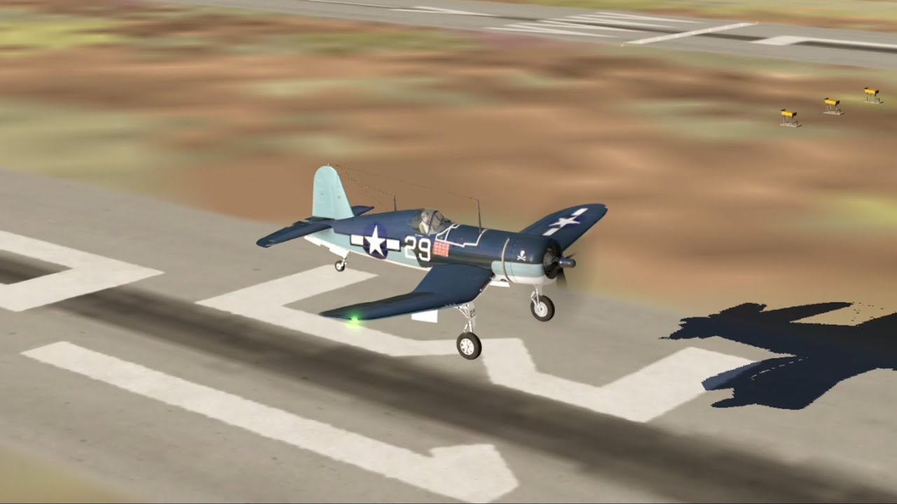F4U Corsair final approach and landing | Different camera views. - YouTube