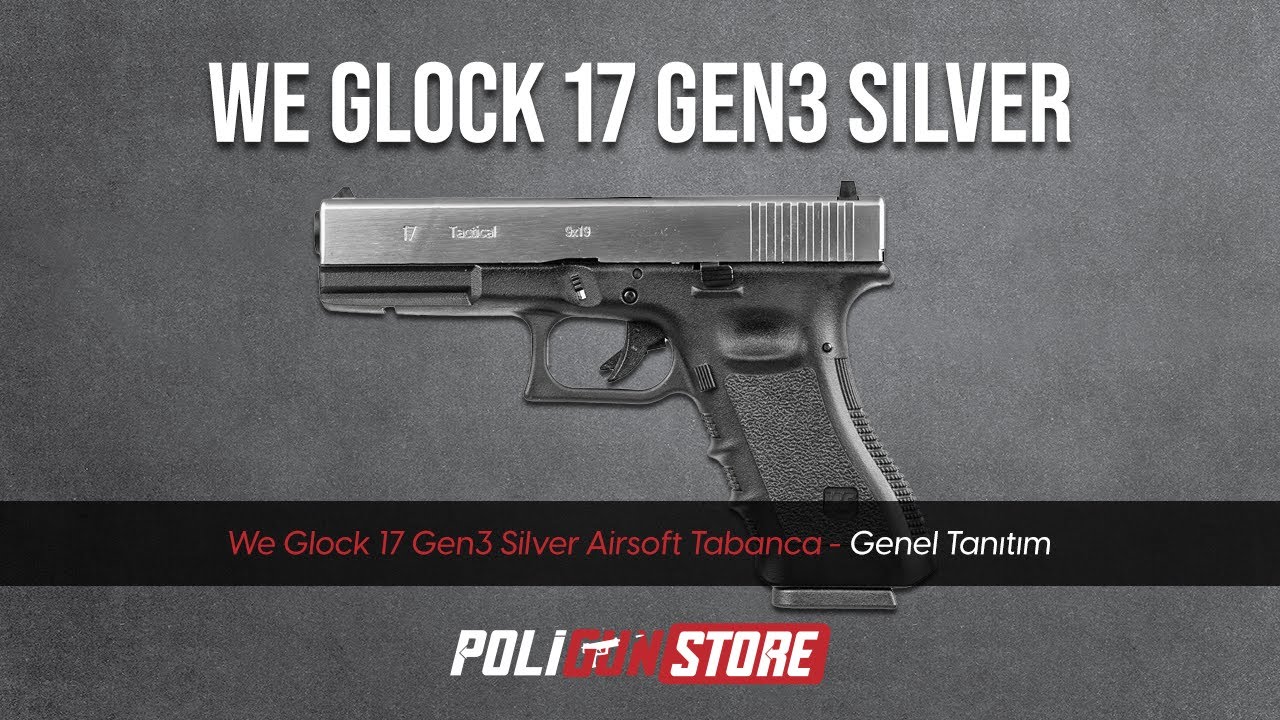 We Glock 17 Silver Airsoft Tabancası Genel Tanıtım Videosu | Poligun ...