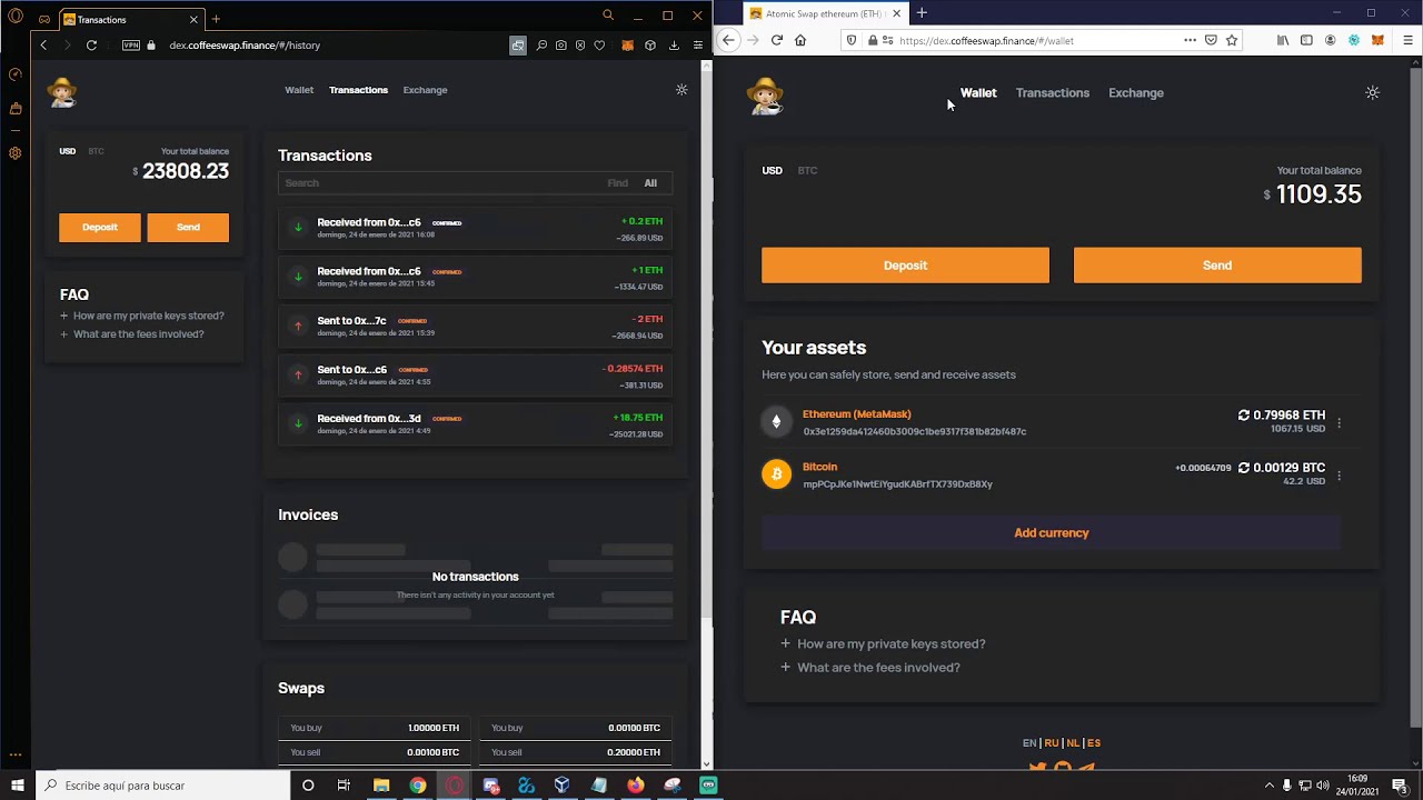 |COFEDEX| CoffeeSwap Decentralized Exchange BTC-ETH-USDT and more ...