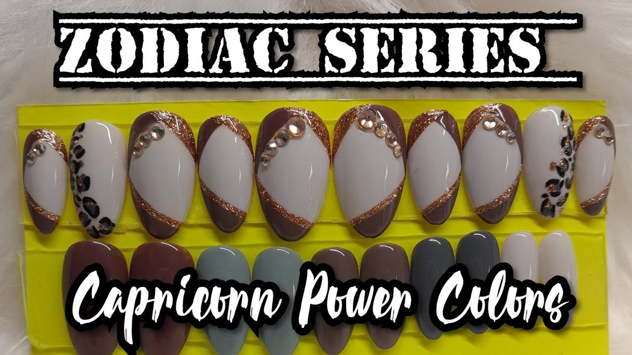 ZODIAC POWER COLOR NAIL SERIES Ep. 1 ♡ Capricorn Inspired Nail Design ...