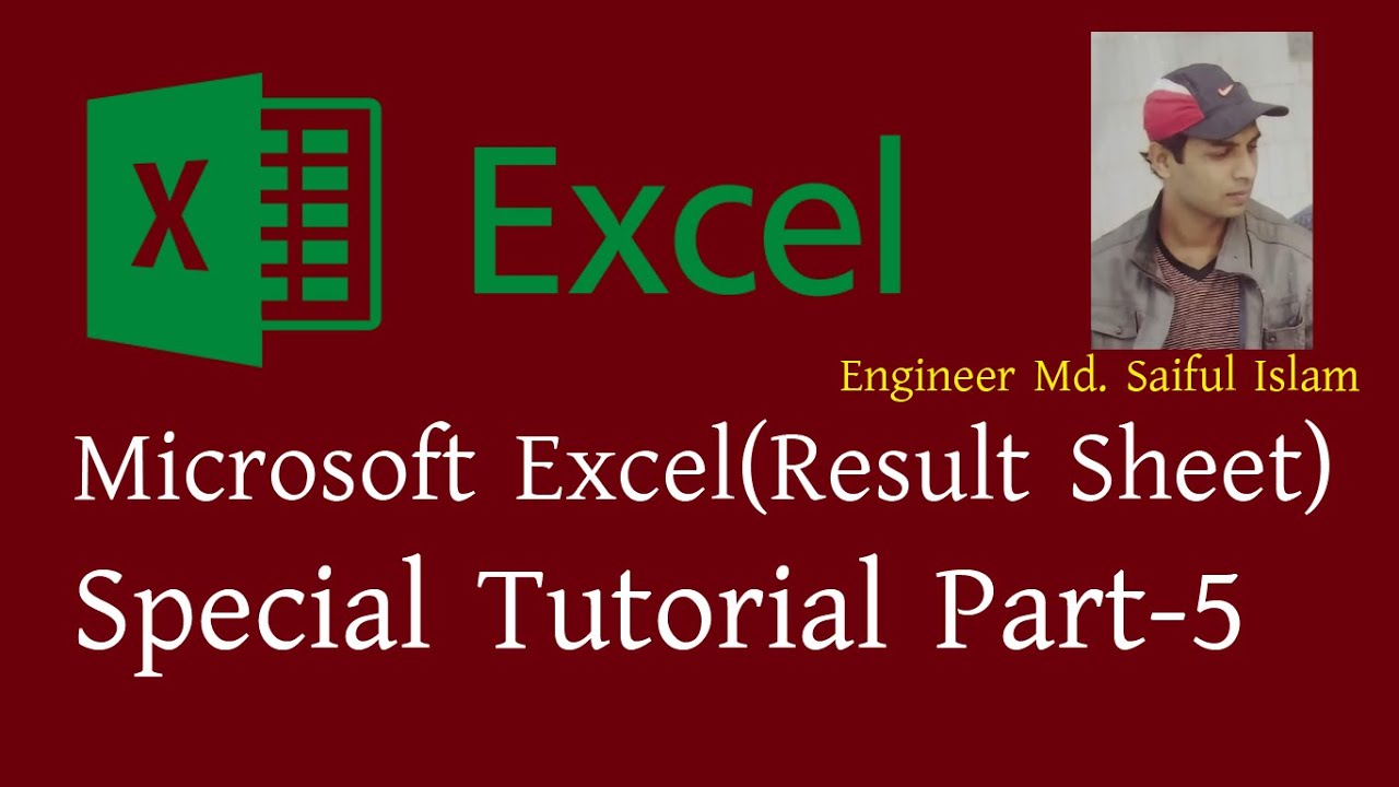 Result Sheet with Microsoft Excel 2010 part 5 - YouTube