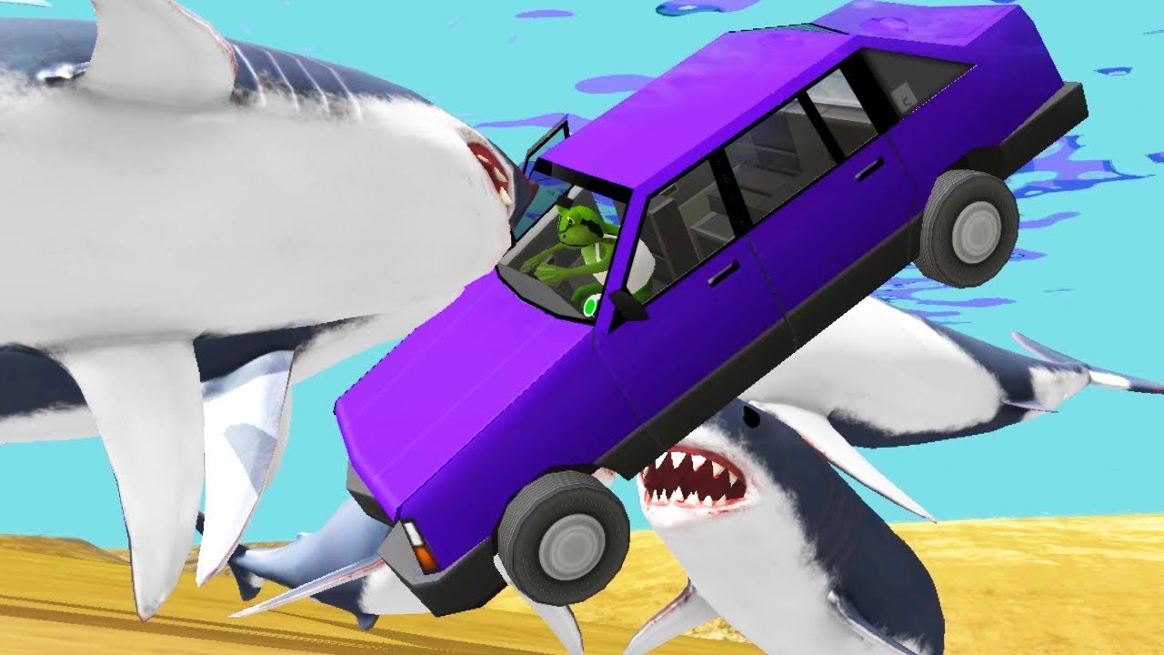 GETTING ATTACKED BY A HUGE GROUP OF SHARKS?! (Amazing Frog Gameplay ...